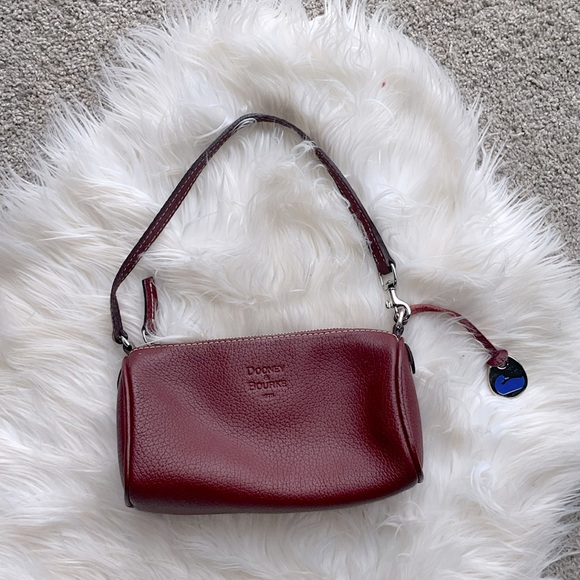 Dooney & Bourke | Bags | Dooney Bourke Wine Pebbled Leather Mini Barrel ...